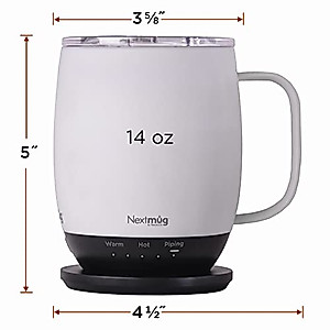 Nextmug - Temperature-Controlled, Self-Heating Coffee Mug (Ivory - 14 oz.)