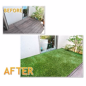 0.8inch Realistic Synthetic Artificial Grass Turf,Thick Faux Grass Indoor Outdoor Landscape Lawn Pet Dog Turf Carpet for Garden Backyard Balcony