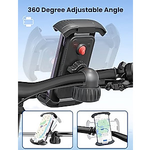 COICER Bike Phone Holder, Motorcycle Phone Mount Motorcycle Handlebar Cell Phone Clamp, Scooter Phone Clip for iPhone 14 Plus/Pro Max, 13 Pro Max, S9, S10 and More 4.7" - 6.8" Smartphones