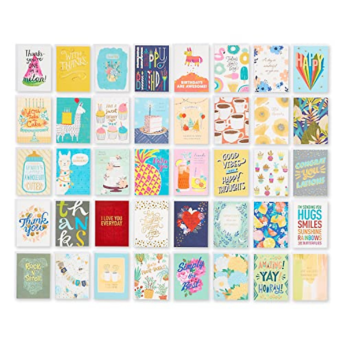 American Greetings Deluxe All Occasion Cards with Envelopes - Birthday, Thanks, Congrats and More (40-Count)