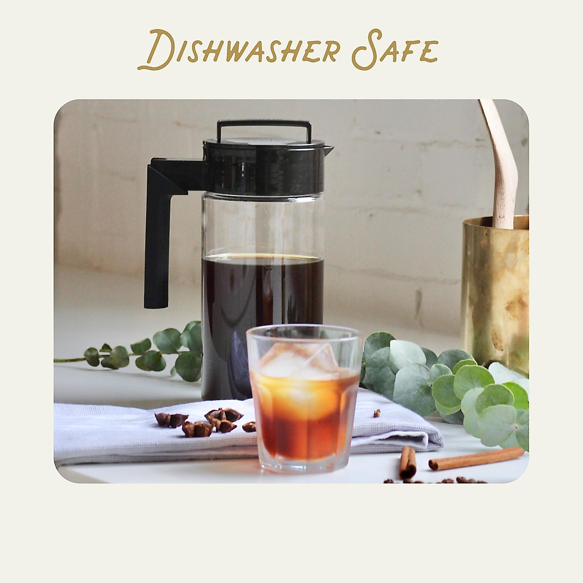 Takeya Patented Deluxe Cold Brew Coffee Maker, 1 qt, Black