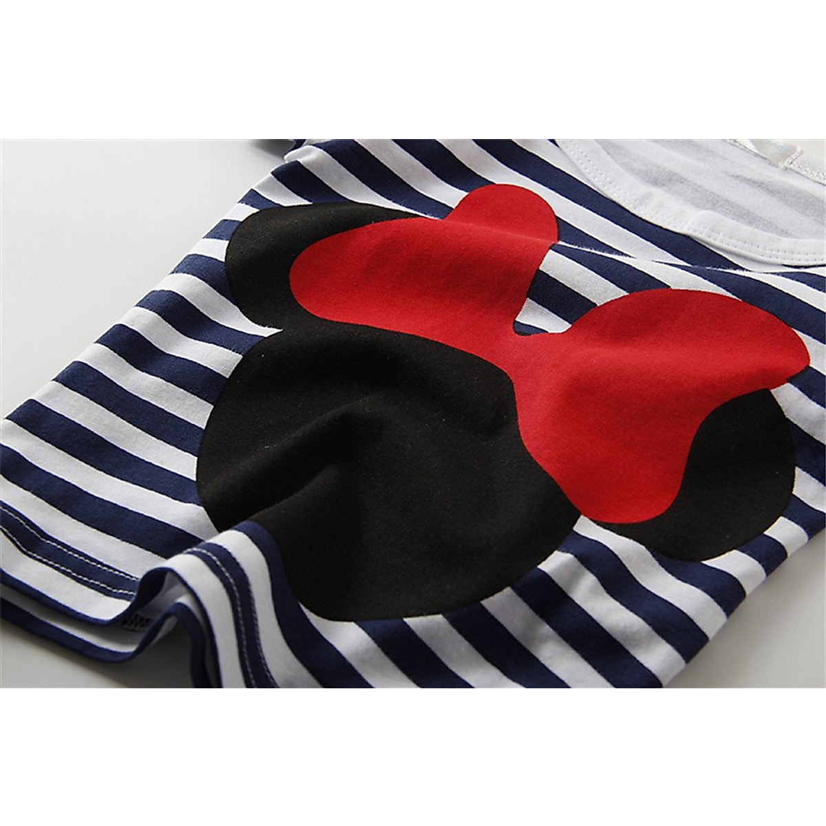 Mud Kingdom Cute Toddler Girl Outfits 4T Red Summer Stripe