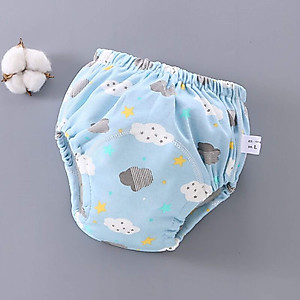 4 Pack Baby Toddler Potty Training Pants Layered Cotton Training Underwear for Toddlers Girls Boys (12-18 Months, B)