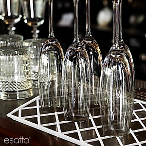 Esatto Bar Products 10 Pieces Interlocking Shelf Mats 8 x 12 Inches, Clear - For Spills, Clean Bars, Stain Protection, and an Anti-slip Surface