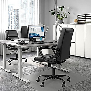 Furmax Mid Back Ribbed Desk Chair PU Leather Executive Office Chair Swivel Computer Chair with Soft Padded Arms