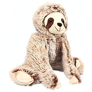 Easfan 17'' Sloth Stuffed Animal Realistic Cute Plush Toy Soft Tree Sloth Plushie Stuff Adorable Birthday for Kids Boys Girls, Brown