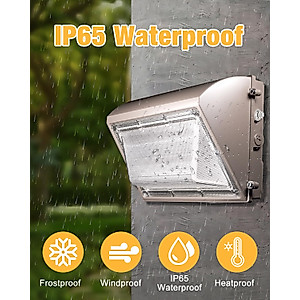 JC-LGL LED Wall Pack Light 60W 7800lm with Dusk to Dawn Photocell, 5000K Daylight Wall Pack Outdoor Light Repalces 600W HPS/HID Light, IP65 Waterproof for Stadium, Yard, Buildings, Parking Lots