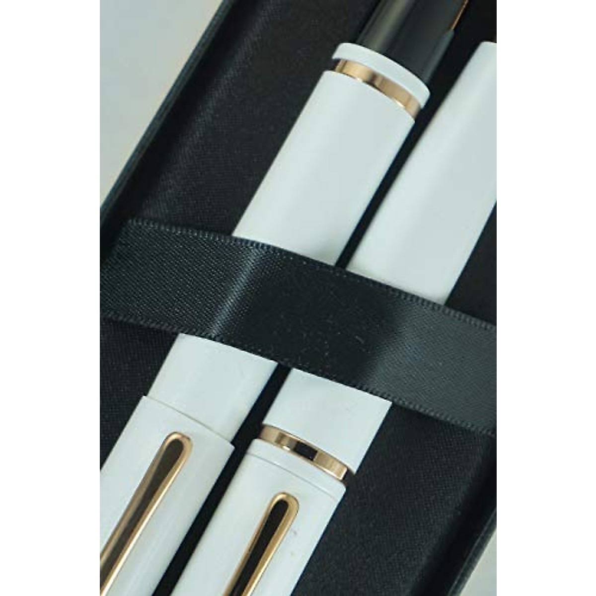 Cross Limited Collection Pearlescent White Lightening Medalist with 23KT Rose Gold Appointments and Cross signature mid Band Calaise Medium nib Fountain Pen and Ballpoint with 6 cartridges