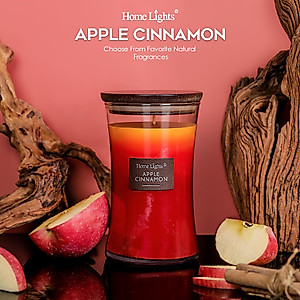 HomeLights 3-Layer Highly Scented Candles - Midnight Lights, Hourglass Large Jar Candles for Home - Burns Up to 45 Hours, Natural Soy Wax, Wooden Lid, 11.3 OZ