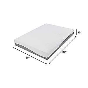 Olee Sleep 10 Inch Gel Layer Top Memory Foam Mattress - Queen, Medium Plush