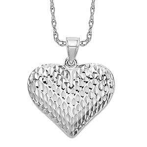 IceCarats 925 Sterling Silver Heart Love Necklace Charm Pendant 25mm x 23mm Only
