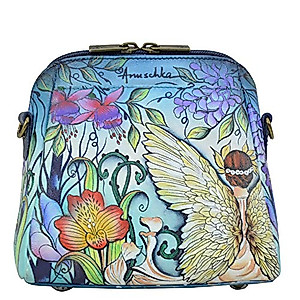 Anuschka Women’s Genuine Leather Zip Around Travel Organizer - Hand Painted Exterior - Enchanted Garden