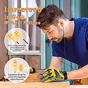 MIPEACE Work Earbuds Headphones, Ear Plug Headphones for Work-Noise isolating Earbuds Earphones for Industrial Safety Construction