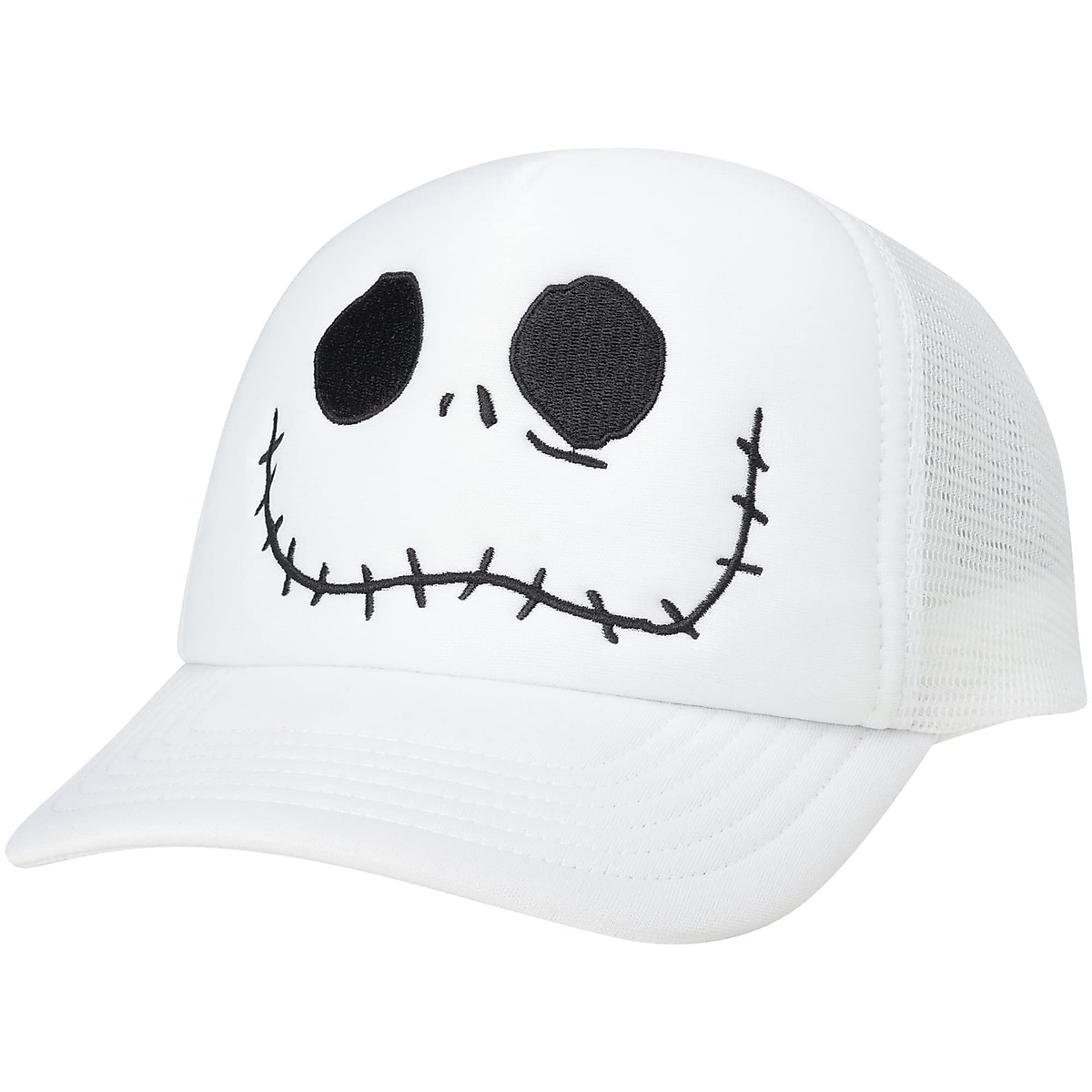 Disney Men?s Nightmare Before Christmas Hat ? Jack Skellington Baseball Cap, Dad Hat, Size One Size, Jack Skellington White