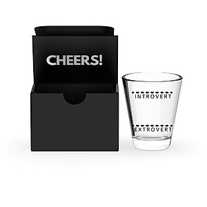 Tipsy Umbrella “Introvert/Extrovert” Funny Collectable shot glass (1.75 oz)