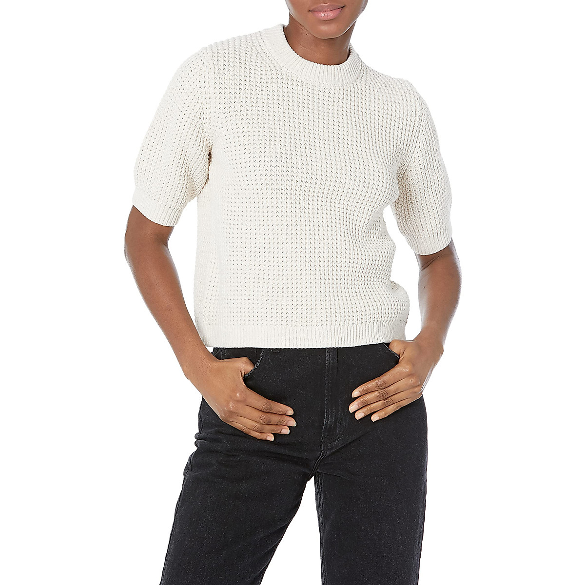 French Connection Women's Lune Mozart Waffle, Light Oatmeal, XS