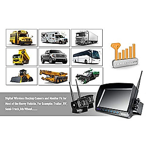 Digital Wireless Backup Camera System Kit,No Interference,IP69 Waterproof Wireless Rear View Camera 7 Inch LCD Wireless Reversing Monitor For Truck/Semi Trailer/Box Truck/RV WX02