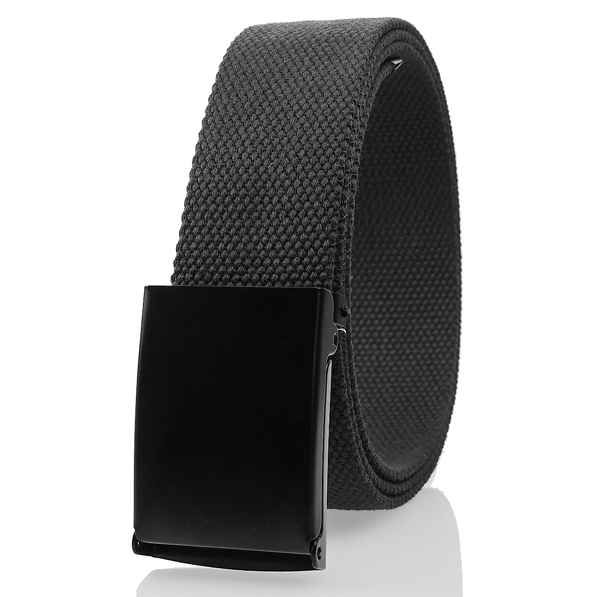 Gelante Fully Adjustable Canvas Web Belt with Black Flip Top Buckle 50'' Long 2053-Black