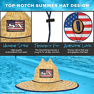 S A Company Summer Straw Hats for UV Sun Protection | Unisex Adult (American Flag Hat 2.0)
