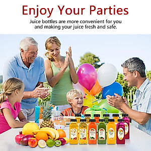 PeacePeo Plastic Juice Bottles with Caps 12 OZ, 45 Pcs Juice Bottles Clear Empty Reusable Juice Bottle with Tamper Lids for Juicing Refillable Juice Bottles for Travel