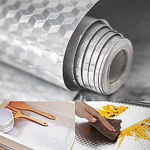 FiraVita 196.85x15.75 Inch Kitchen Backsplash Stickers, Kitchen Oil Proof Waterproof Sticker Self Adhesive for Kitchen Wall Cabinet Countertop