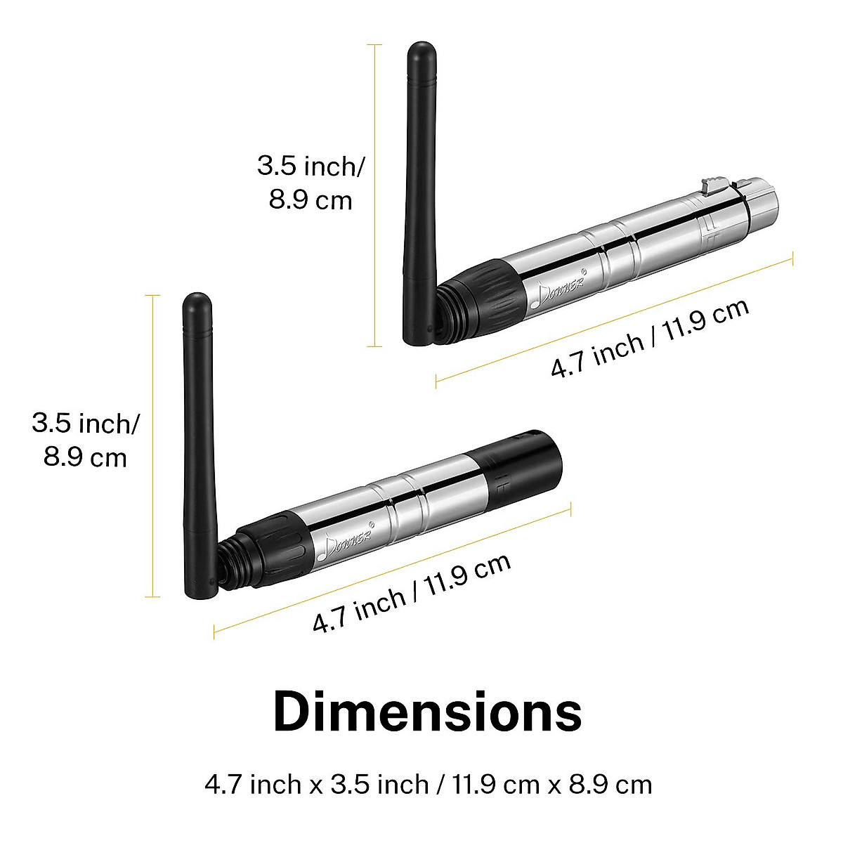 Donner 2PCS DMX512 DMX Dfi DJ 2.4G Wireless 1 Receiver with Light Dome& 1 Transmitter Stage Lighting Control (Silver)