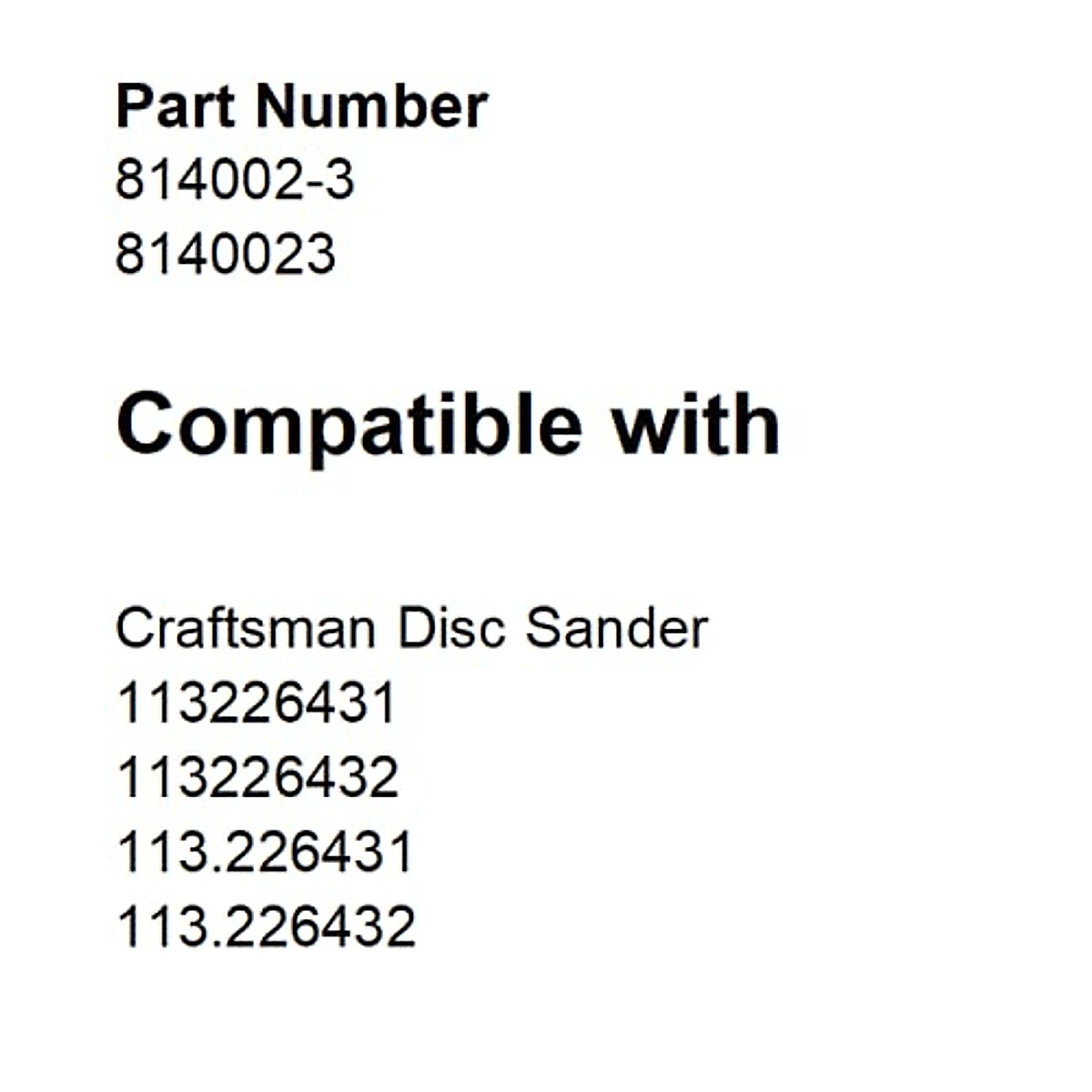113.226431 113.226432 113226431 113226432 Drive Belt Compatible with Craftsman Disc Sander 2PCS