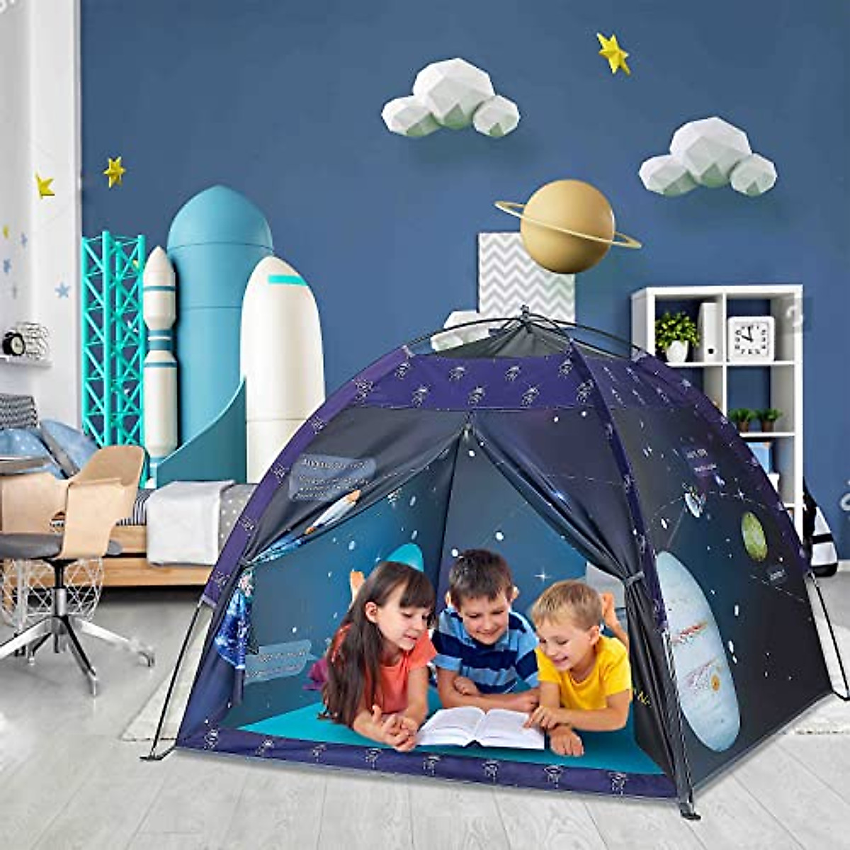 alprang Space World Play Tent Galaxy Dome Playhouse for Boys and Girls Imaginative Play-Astronaut Space for Kids Indoor and Outdoor Fun, Perfect Kid’s Gift- 47" x 47" x 43"