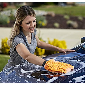 Microfiber Car Wash Mitt by Armor All, Noodle Tech Car Wash Glove for Clean Cars, Trucks, Motorcycles, 1 Each