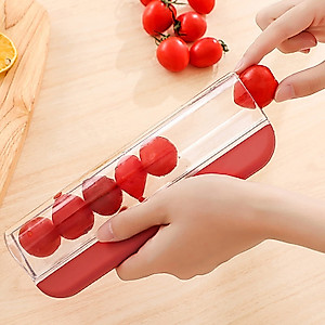 Tomato Slicer Multi-Function Grape Cutter Small Fruit Cutter Grape Kitchen Accessories Cake Decoration Tool Fruit Slicer (Green)