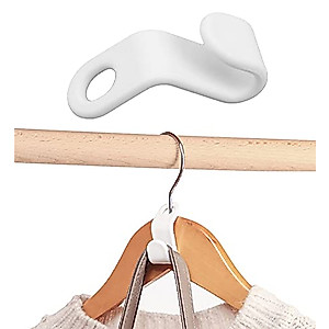 Woonsoon 40 Pcs Clothes Hanger Connector Hooks, Outfit Hangers, Hanger Extender Clips, Cascading Hanger Hooks, Household Strong Load-Bearing Closet Hook, Clothes Hangers Space Saving, White (Q13)