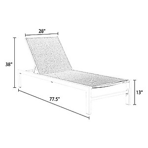 PATIO TREE 2 Pieces Patio Aluminum Chaise Lounges Outdoor Reclining Lounge Chairs with Adjustable Backrest, Turquoise