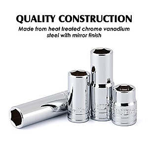 MIXPOWER 10PCS 1/4" & 3/8" Drive 10mm 6 Point Single Size Socket Set, 10mm Socket Set, Magnetic Socket, Universal Joint, Deep& Standard Socket