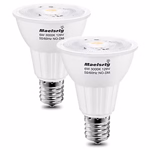 Maelsrlg E17 LED Bulb 6W(60 Watt Equivalent), Intermediate Base Spotlight Bulb, Warm White 3000K, E17 Reflector R14 Bulb for Curio Cabinet, Non-Dimmable, Pack of 2
