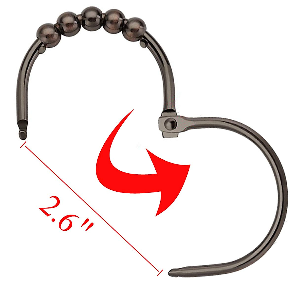 Shower Curtain Hooks Rings Double Glide Shower Curtain Rings - Rustproof Metal Heavy Duty Roller Bathroom Shower Rods Curtains Liners (Bronze1)
