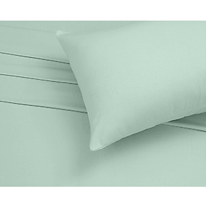 RUVANTI Flannel Sheets Queen Size - Velvety Soft & Comfortable - 100% Cotton Brushed Bed Sheet Set - Deep Pockets 16 Inches - Breathable, Warm & Cozy -4 Pcs- Green