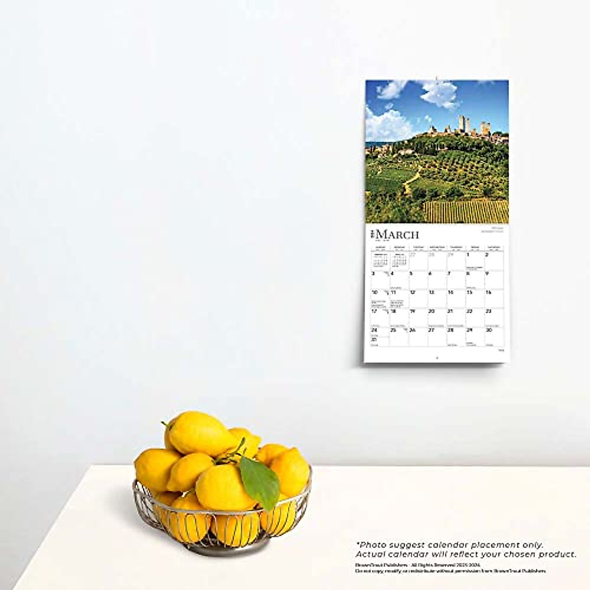 Italy | 2024 7 x 14 Inch Monthly Mini Wall Calendar | BrownTrout | Scenic Travel Europe Italian Venice Rome