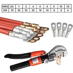 CKE Upgraded 10 Ton Hydraulic Cable Crimper Hand Tool for 1/8, 3/16 Stainless Steel Cable Railing Fittings - Heavy Duty Head with 9 Dies and Cable Cutter