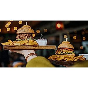 4” inch 100Pcs Bamboo Wood Paddle Picks Skewers Toothpicks for Cocktail，Appetizers, Fruit，Sandwich， Snacks, Package of Wooden Paddle Pick Skewer, Party Forks (100)