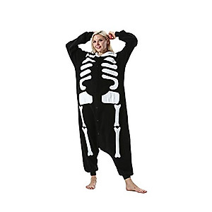 Skeleton Onesies Pajamas Unisex Adult Jumpsuit Animal Cosplay Costumes