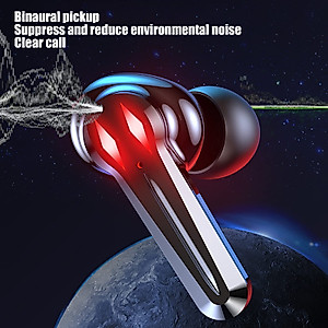 ciciglow 5.1 Bluetooth Gaming Headset,M28 TWS in-Ear Headset,Stereo Independent Dual-Host Headset,Charging Compartment Mirror Screen Design(Black)