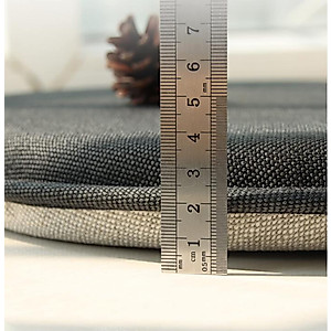 Happiness Decoration Round Seat Cushion with Ties 12-Inch Breathable Stool Cushion Cover Tatami Cushion Pillow Kitchen, Home, Office Chair Pads with Ties (Deep Grey, 12)