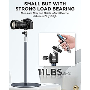 Nycetek Webcam Stand, Light Stand Tripod with 360° Rotatable Ballhead for DSLR Camera, Ring Light, Webcam, Desktop Tripod for Video Recording, Shooting, Game Streaming, YouTube