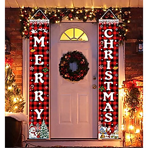 Christmas Decorations Merry Christmas Banner Xmas Porch Door Sign Welcome Banner For Indoor Outdoor Wall Christmas Decorations Indoor Outdoor