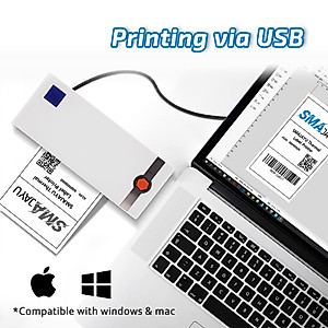 Bluetooth Thermal Label Printer USB 4×6 Shipping Label Printers Free Label Holder for Small Business Printer without ink or ribbon Support Windows, Android, iOS Used for Ebay,Amazon,Shopify,Etsy