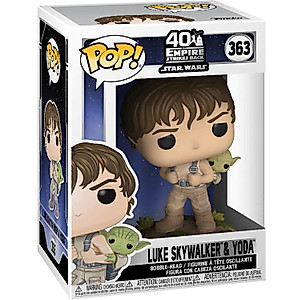 POP Star Wars: The Empire Strikes Back 40th Anniversary - Luke Skywalker Training with Yoda Funko Pop! Vinyl Figure (Bundled with Compatible Pop Box Protector Case), Multicolored, 3.75 inches