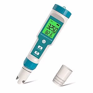 Yewhick Pool Salt Tester Yewhick pH and Salt Meter for Saltwater Pool pH Tester and Digital Salinity Tester 7 in 1 Salinity Meter for Swimming Pools Hot Tubs and Swim Spas