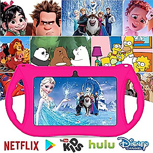 Kids, Toddler Android 11.0 Tablet with WiFi, Bluetooth, GMS, Dual Camera, Parental Control, Shockproof Case, Google Play for YouTube, Netflix, 3GB RAM 32GB ROM,7 inch
