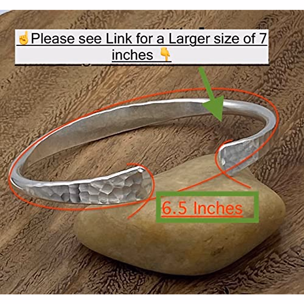 Hammered Sterling Silver Handmade Cuff Bracelet, Minimalist Simple Shiny Silver 1/4 inch Wide, 6 1/2 long, Thick and Solid, Gift for Her