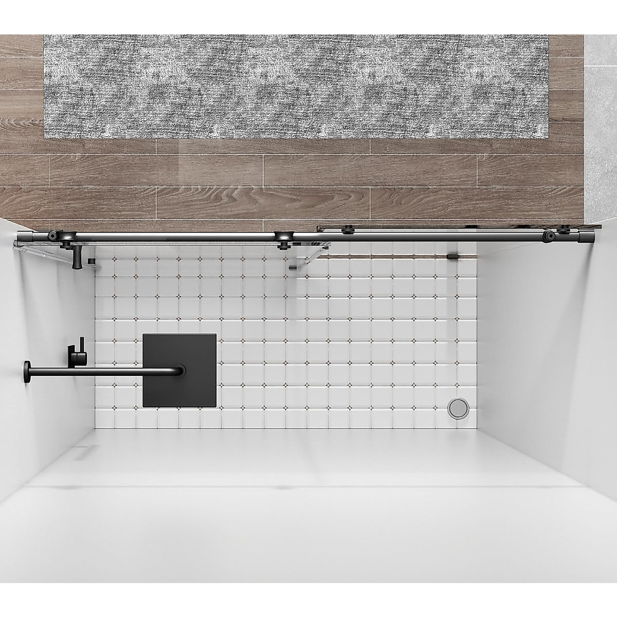 Elegant Kitchen and Bath SD101-6076MBK Frameless Shower Door 60 x 76 Matte Black